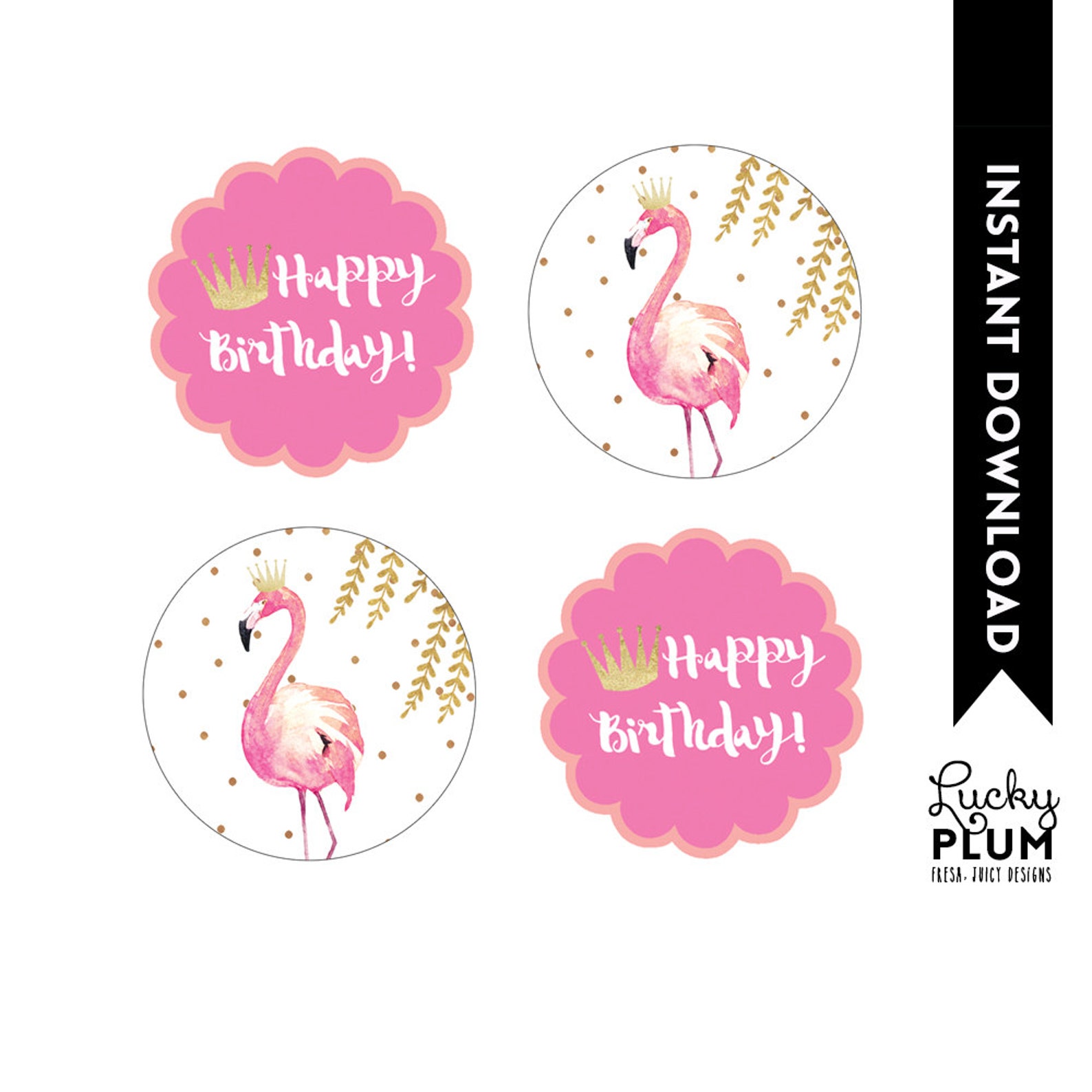 Flamingo Favor Tags / Flamingo Gift Tags / Flamingo Thank You - Etsy