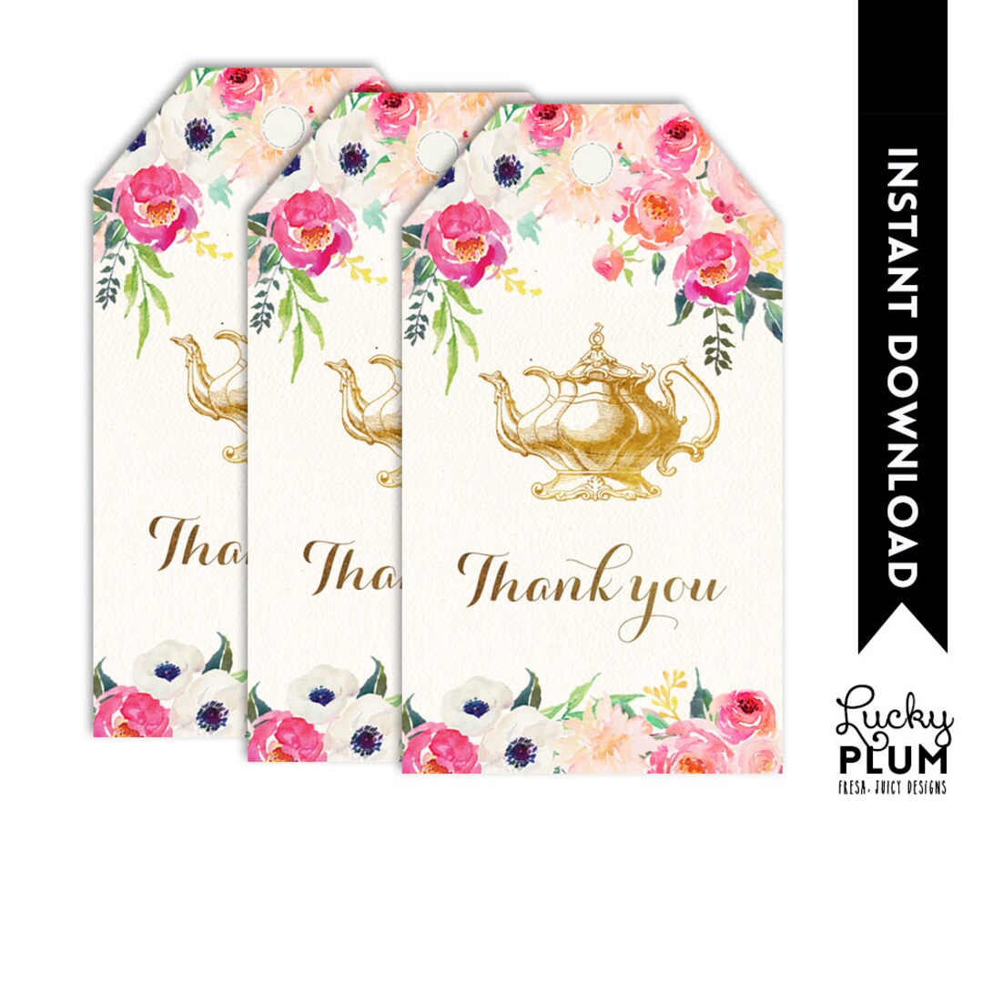 Tea Party Favor Tag / High Tea Favor Tag / Kitchen Tea Favor Tag ...