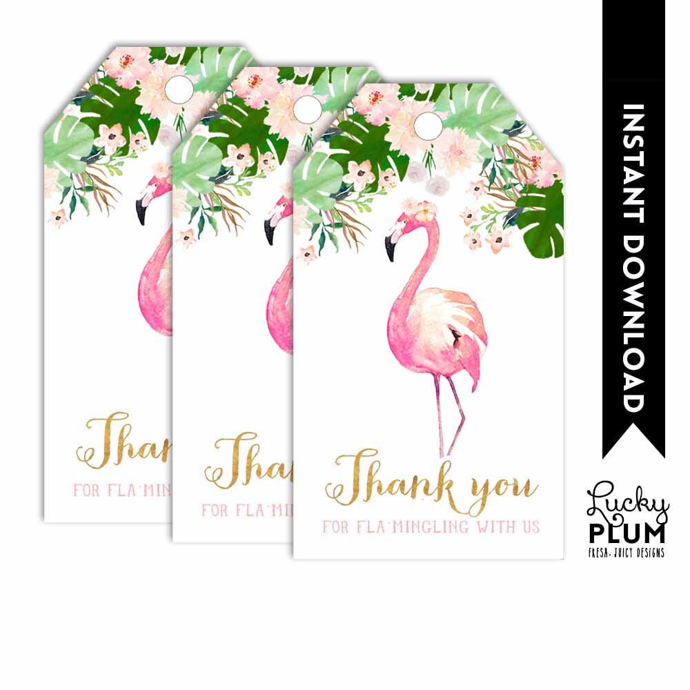 Flamingo Favor Tag / Tropical Favor Tag / Flamingo Gift Tag / | Etsy