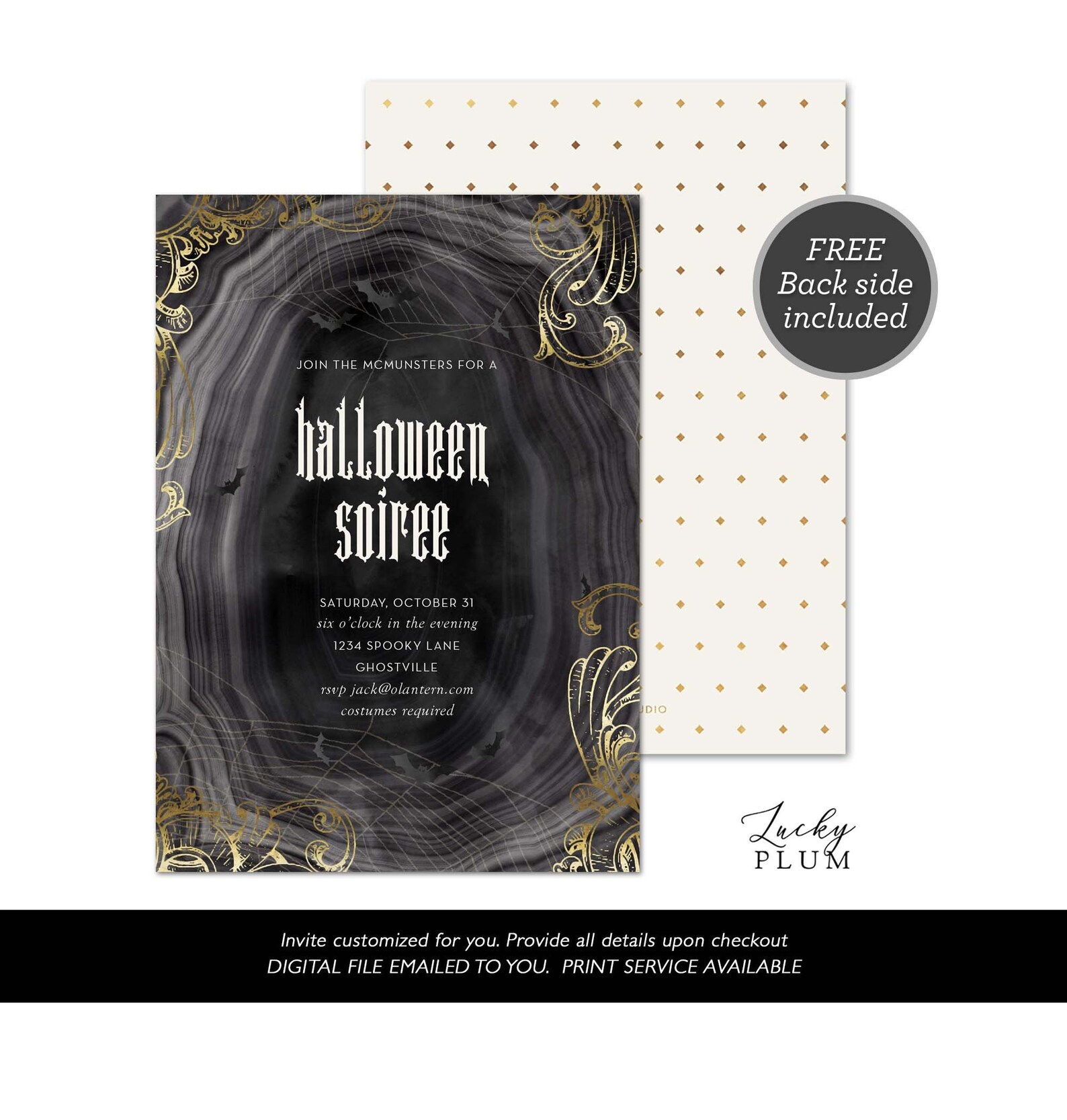 Halloween Invitation / Adult Halloween Invitation / Halloween | Etsy