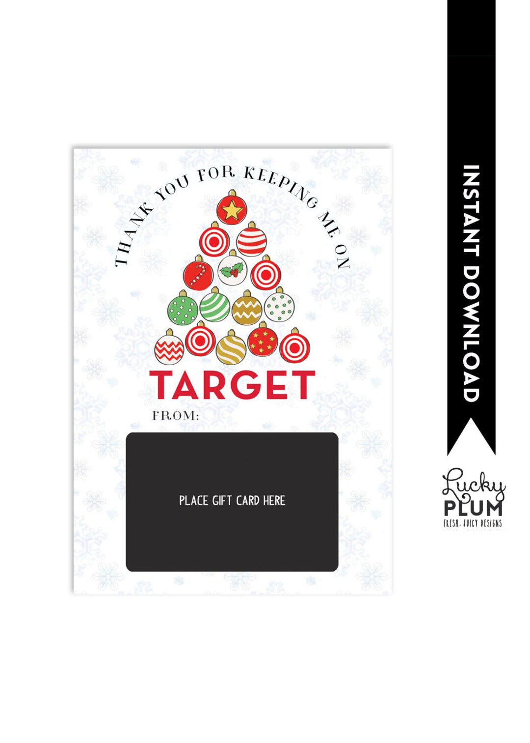 Target Gift Card Holder / Teacher Thank You Card / Christmas Gift Card ...