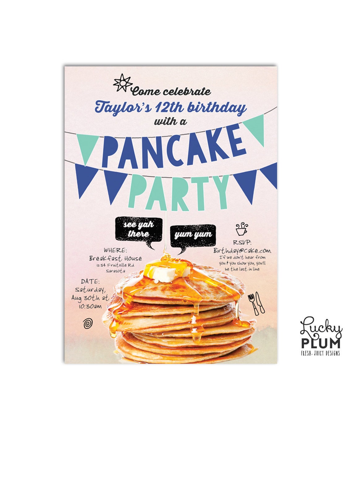 Pancakes Favor Tags / Pancake Thank You Tag / Pancakes Thank - Etsy