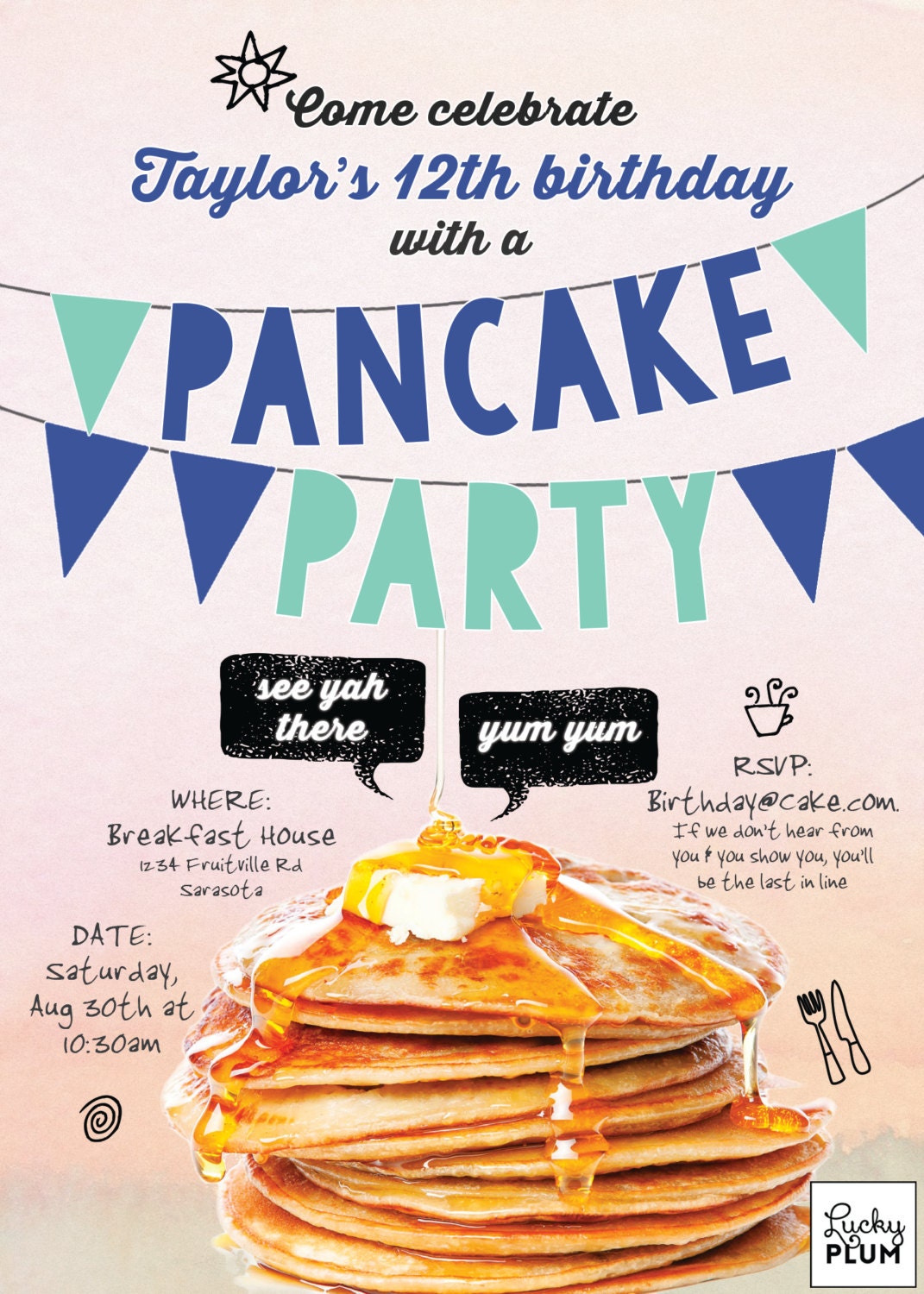 Pancakes Favor Tags / Pancake Thank You Tag / Pancakes Thank - Etsy