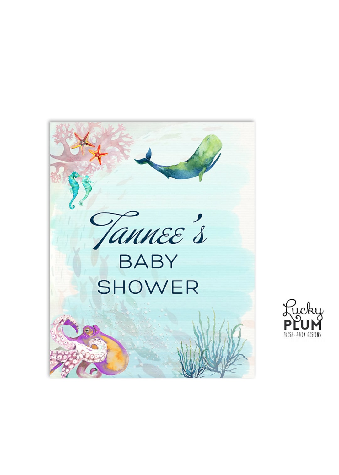 Whale Welcome Sign / Whale Baby Shower Sign / Nautical Welcome Sign ...