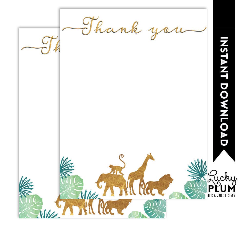 Safari Thank You Round Labels / Animals Round Favor Tag / | Etsy