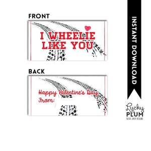Car Valentine Printable / I Wheelie Like You Valentine Printable / Boy ...
