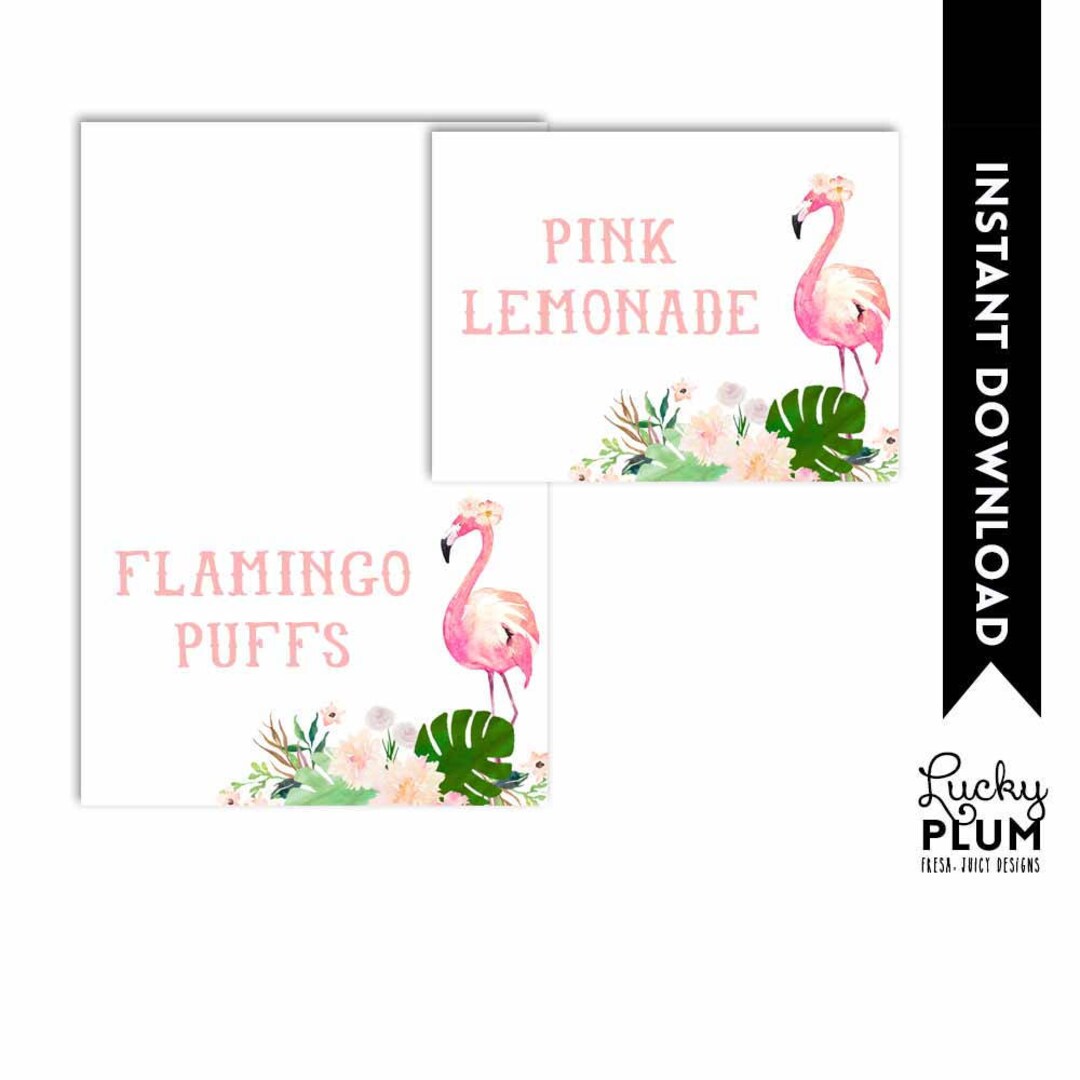 Flamingo Food Tent Card / Tropical Food Card / Flamingo Place Card ...