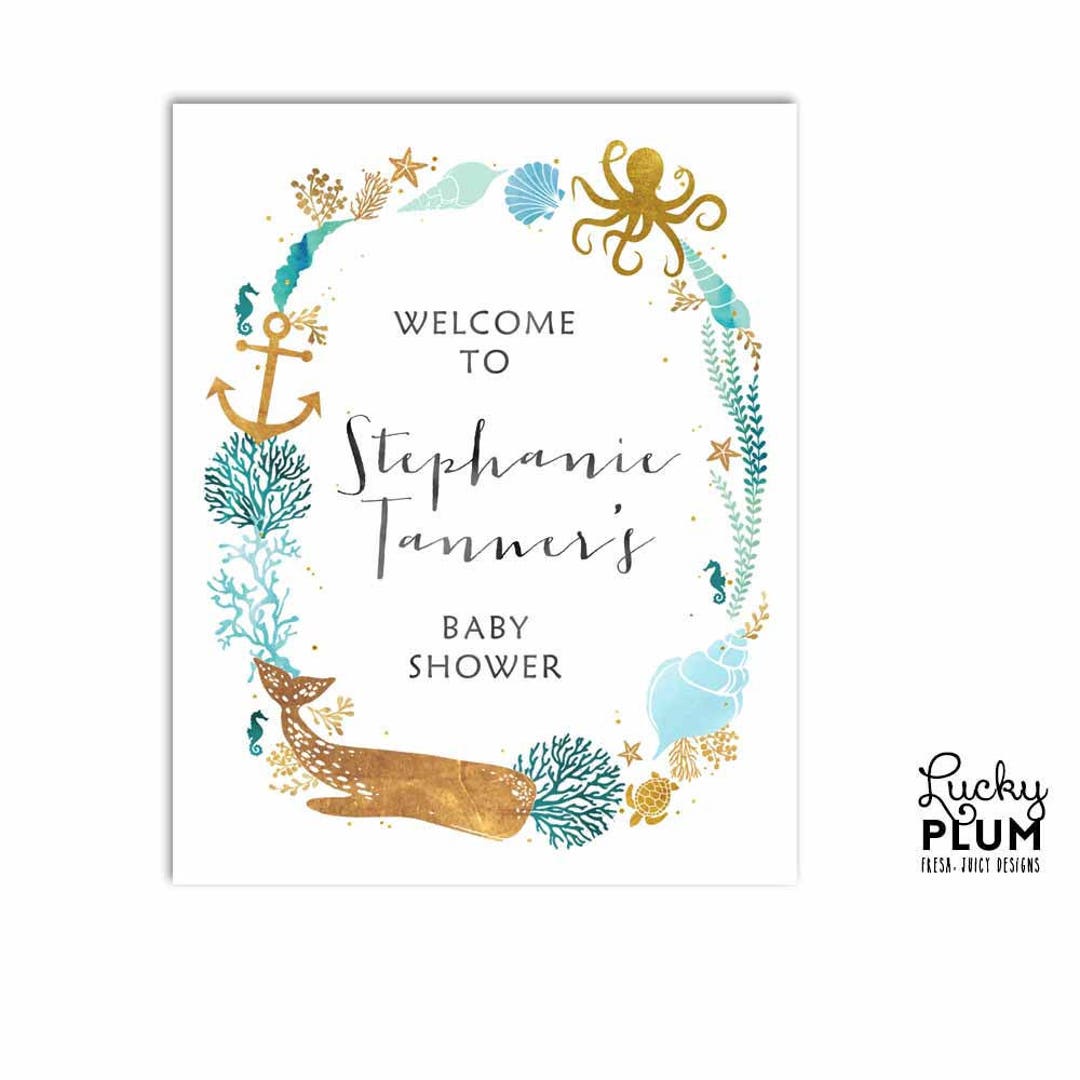 Whale Welcome Sign / Nautical Welcome Sign / Ocean Welcome Sign / Under ...