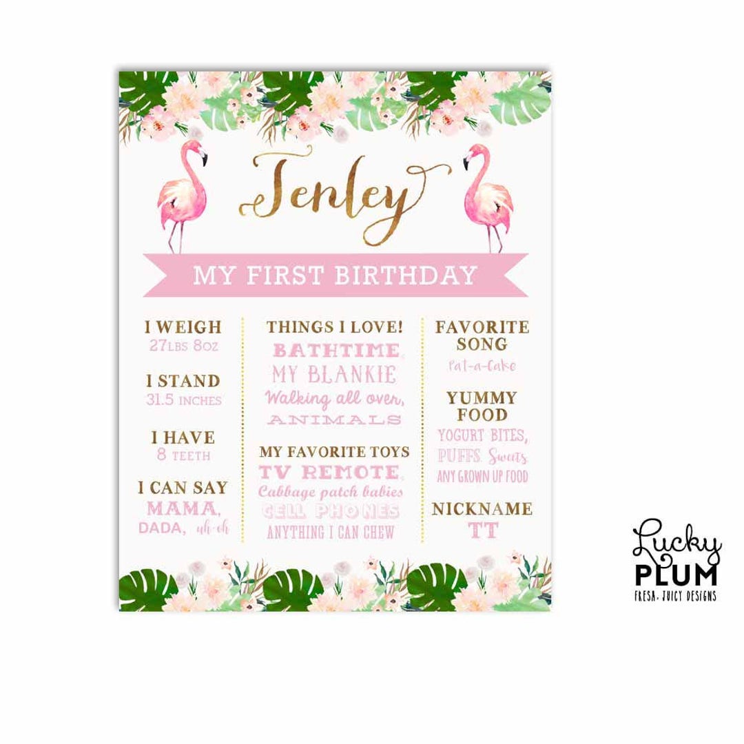 Flamingo Birthday Board / Tropical Birthday Board / Luau Birthday Board ...