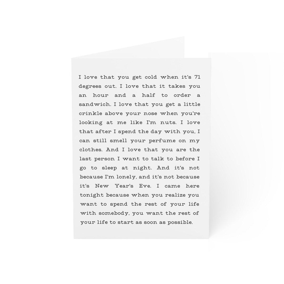 When Harry Met Sally Rom Com Nora Ephron Quote Greeting Card I Love ...