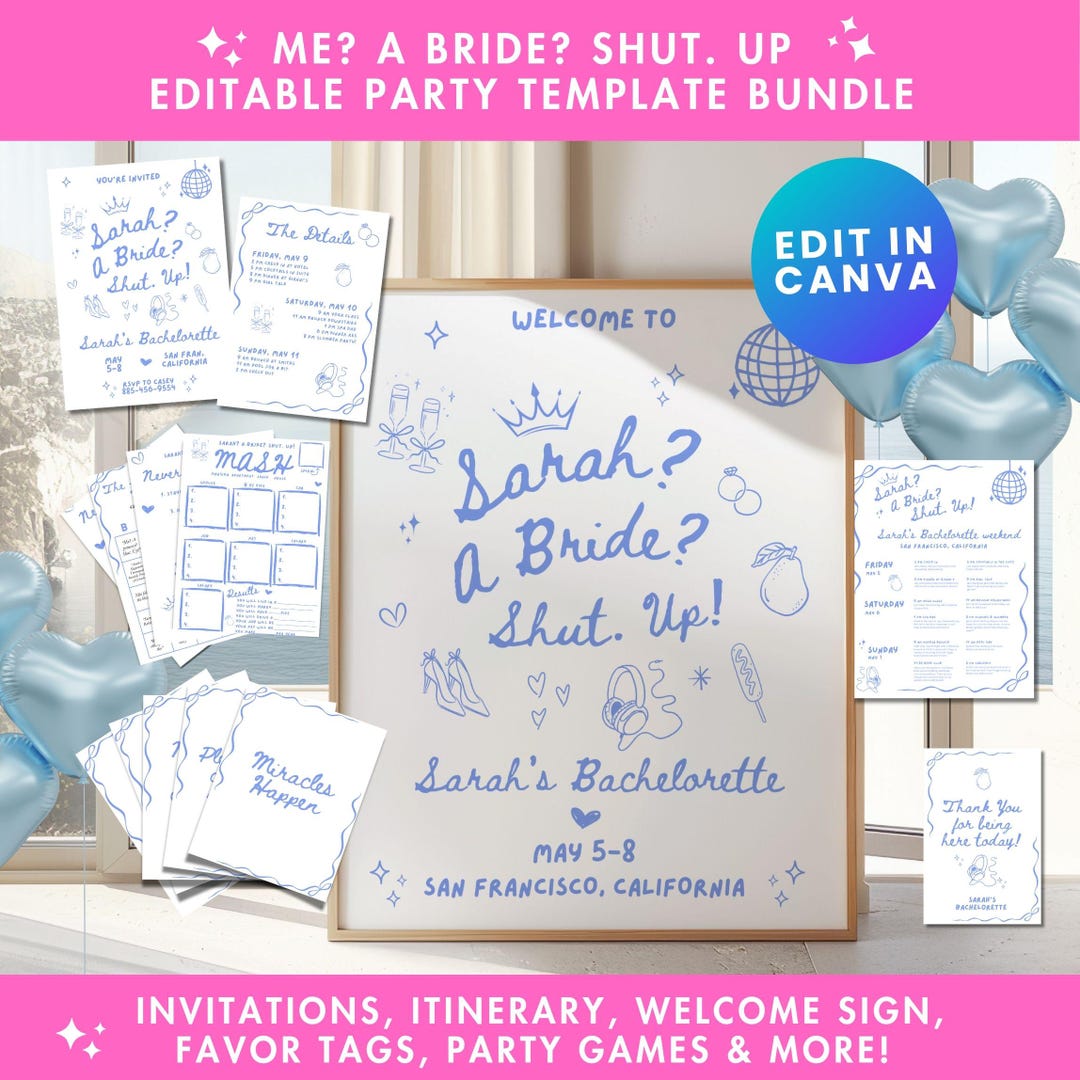 Princess Diaries Bachelorette Party Digital Template Invitation Bundle ...