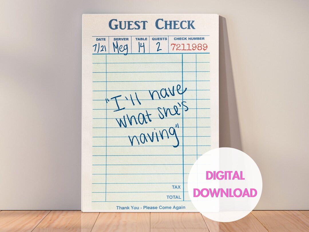 I'll Have What She's Having When Harry Met Sally Rom Com Digital Print ...