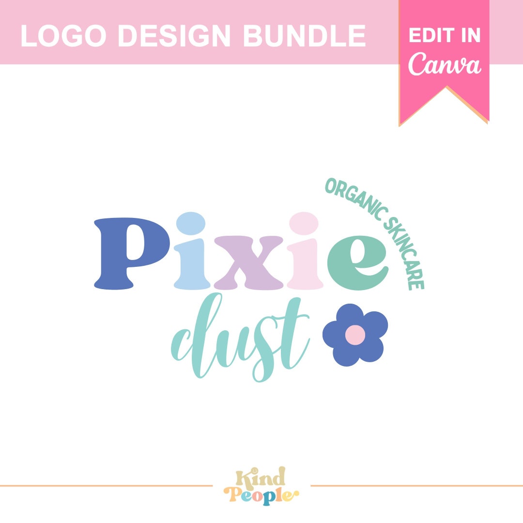 Logo Template Canva Editable Logo Design Small Business Logo Pixie Logo ...