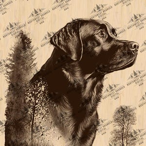 Labrador Dog Laser Engraving: Lake Scene Wildlife Art (digital Download ...
