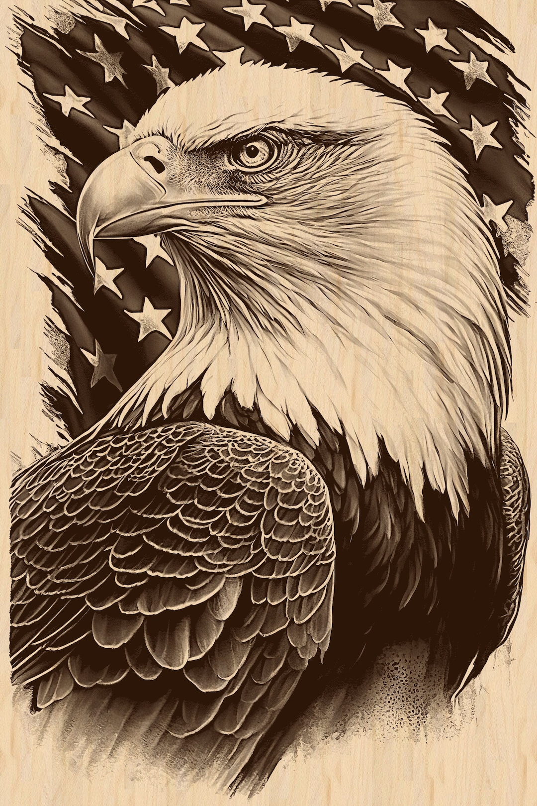 Laser Burn Eagle PNG: Patriotic American Flag Design (digital Design ...