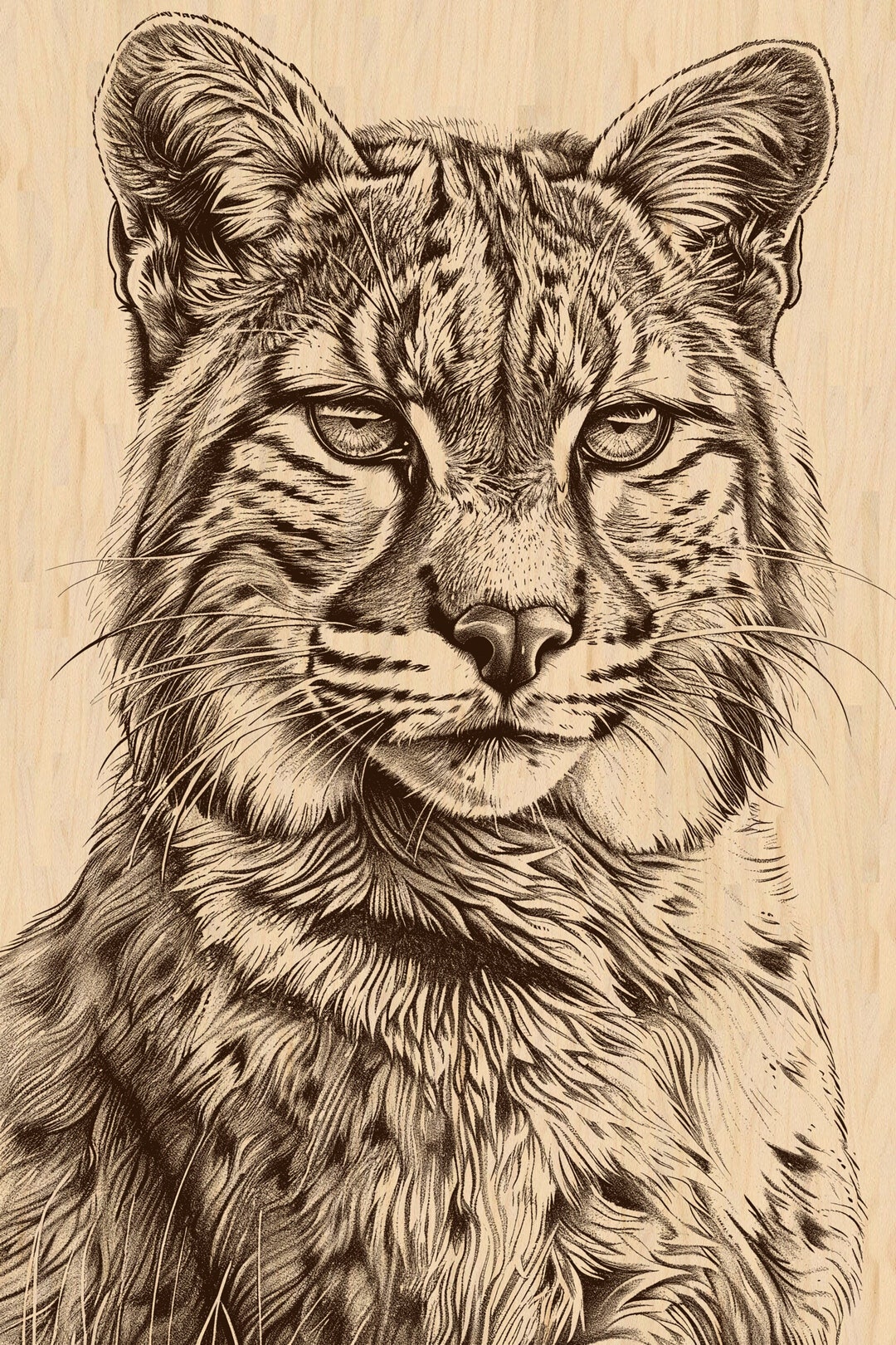 Cougar Laser Engraving File, Mountain Lion Wildlife PNG, Realistic ...
