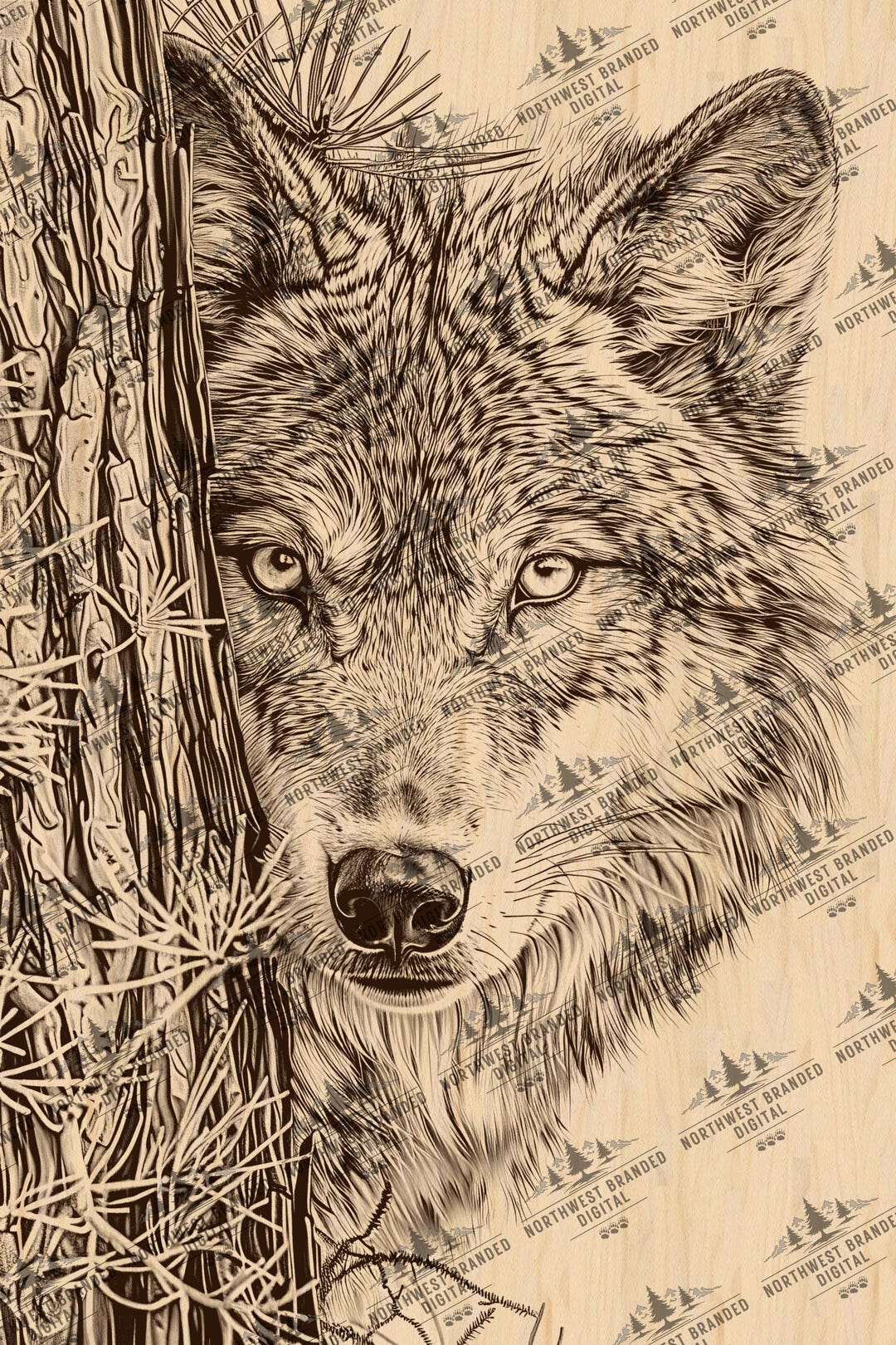 Wolf Laser Engraving File: Wildlife Art PNG JPEG (digital Download) - Etsy
