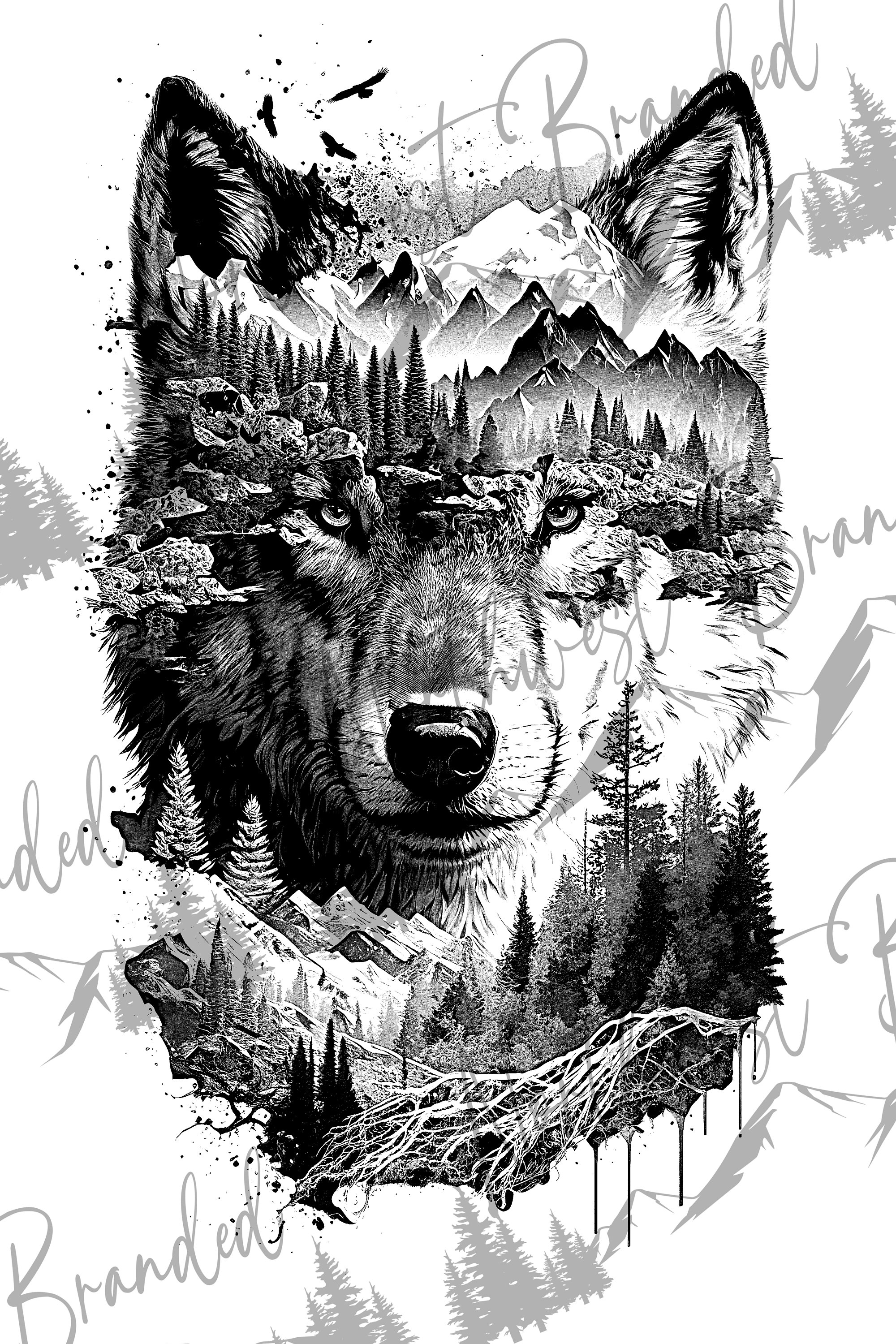 Laser Burn PNG Wolf Wolve Engrave Laser Ready Digital Design File ...