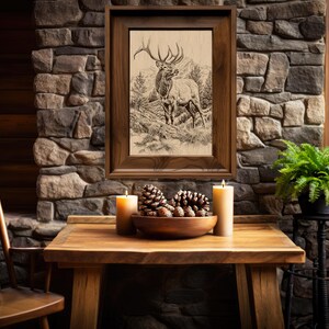 Elk Laser Engraving: Nature Wildlife Art PNG (digital Download) - Etsy