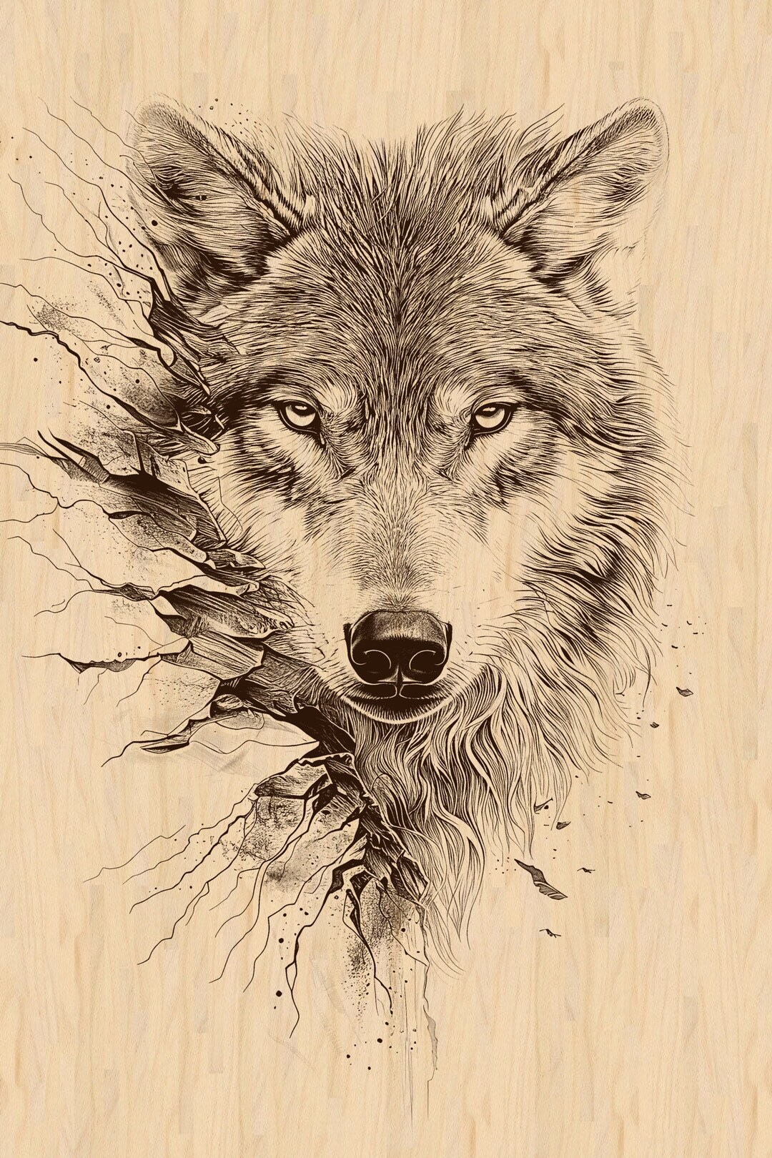 Laser Engraved Wolf PNG: Wildlife Art File (digital Download) - Etsy