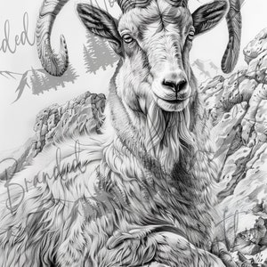 Laser Burn PNG Mountain Goat Ram Engrave Laser Ready Digital Design ...