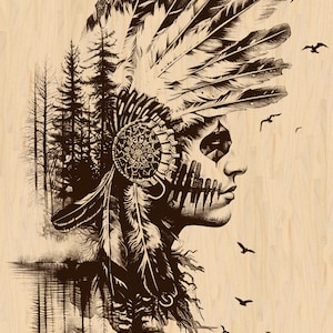 Laser Burn PNG | Native | Warrior | Engrave | Laser Ready | Digital ...