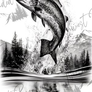 Laser Burn PNG Fish Fishing Trout Engrave Laser Ready Digital Design ...