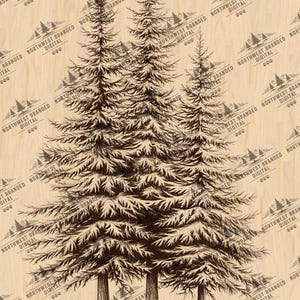 Pine Tree Laser Engraving File: Woodland Rustic Art (digital Download ...