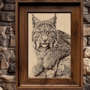 Bobcat Portrait Laser Engraving: Wildlife Art PNG (digital Download) - Etsy
