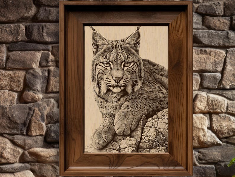 Bobcat Portrait Laser Engraving: Wildlife Art PNG (digital Download) - Etsy