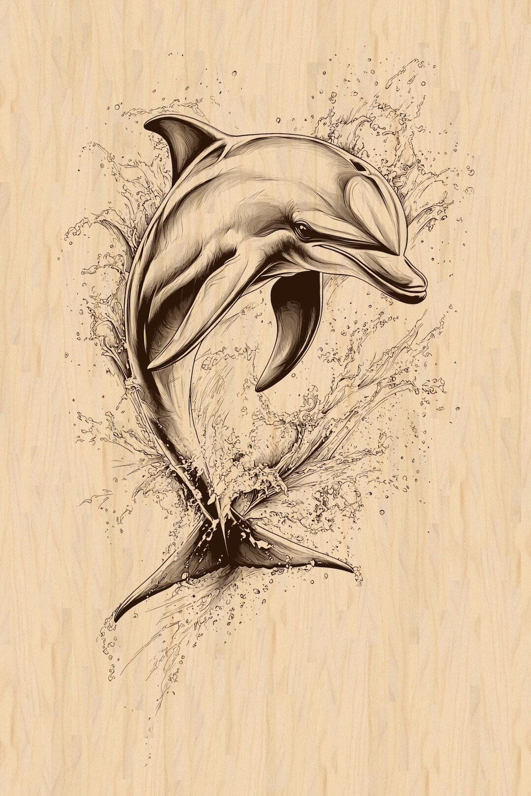 Dolphin Laser Engrave File: Marine Wildlife Art (digital Download) - Etsy