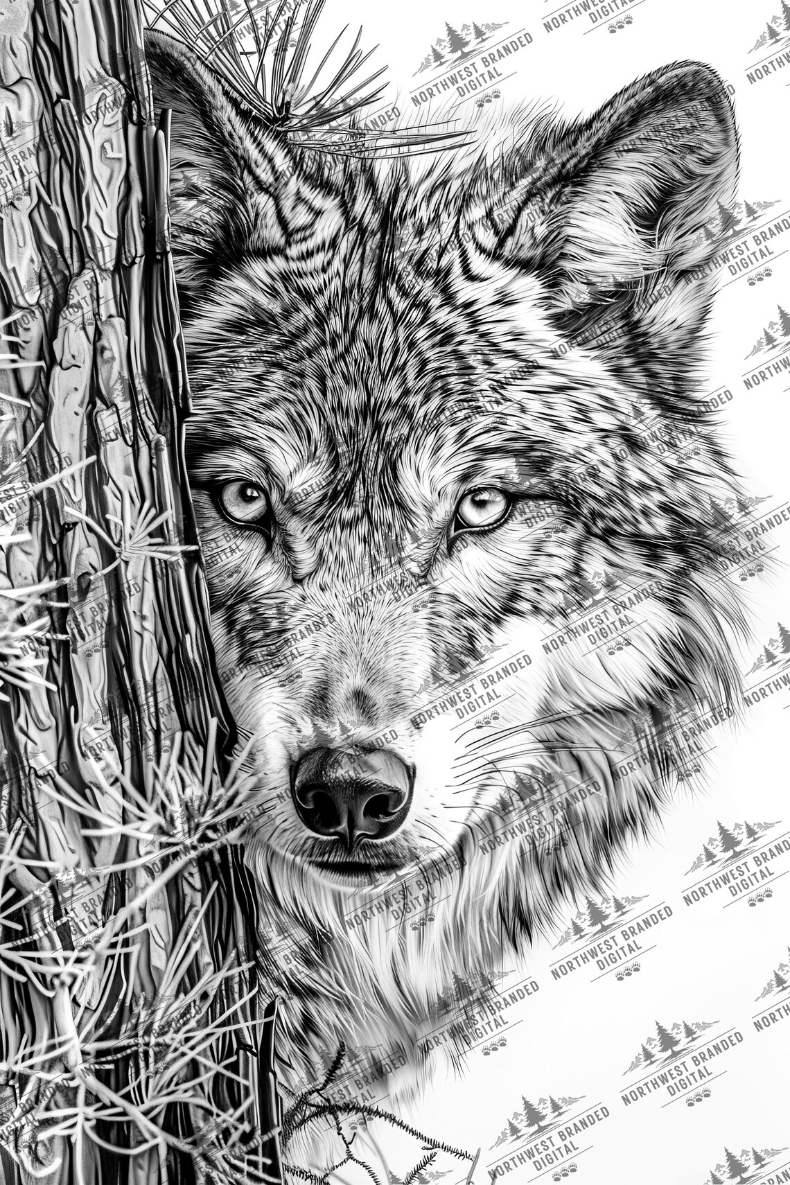 Wolf Laser Engraving File: Wildlife Art PNG JPEG (digital Download) - Etsy