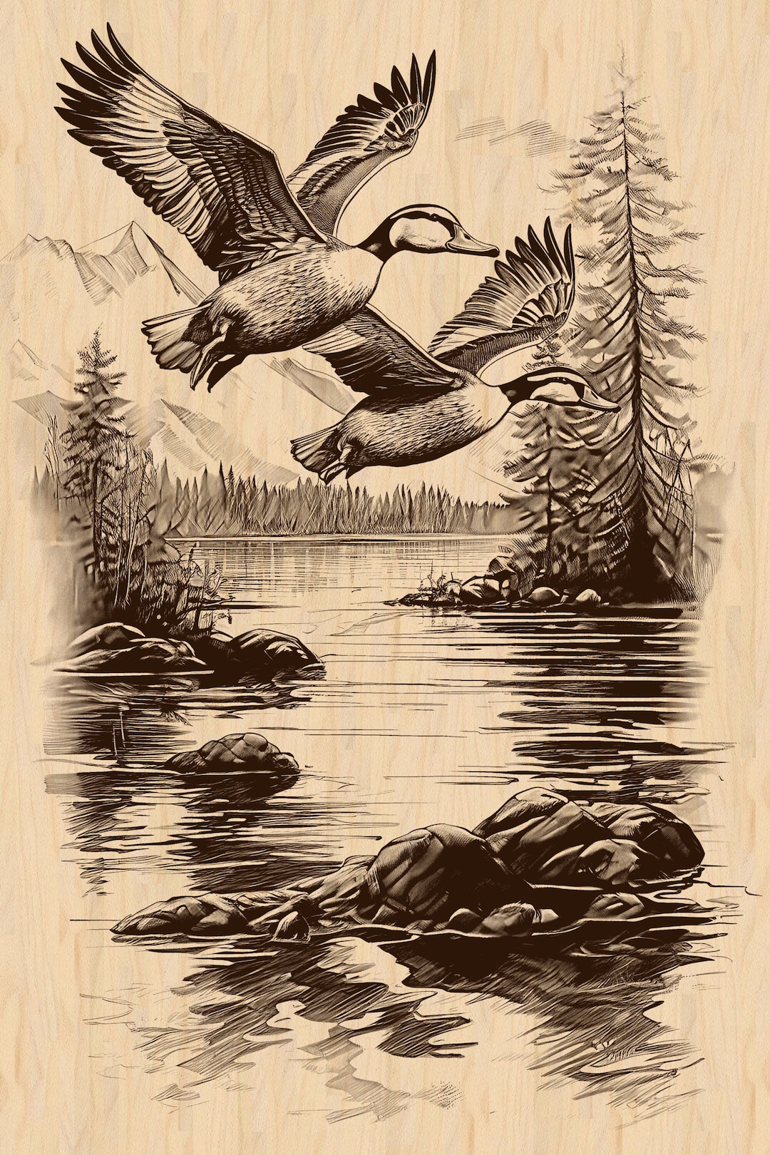 Laser Burn PNG | Duck | Hunting | Engrave | Laser Ready | Digital ...