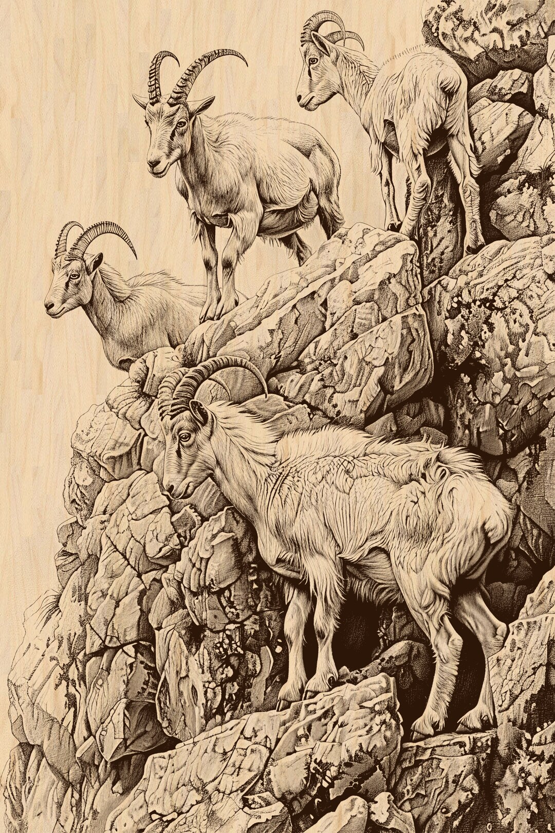 Mountain Goat Laser Engrave File: Wildlife Art (digital Download) - Etsy