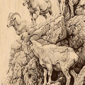 Mountain Goat Laser Engrave File: Wildlife Art (digital Download) - Etsy