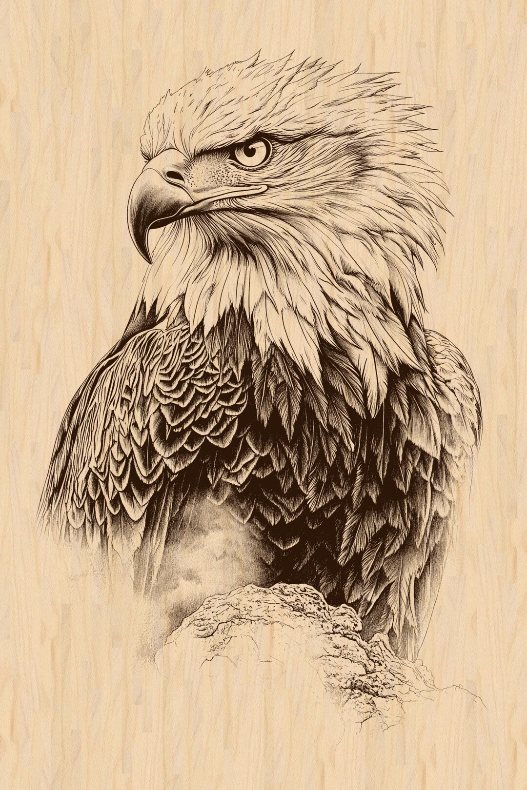 Bald Eagle Laser Engraving: Detailed Wildlife Art (digital Download) - Etsy