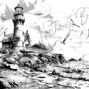Lighthouse Laser Engraving Design: Coastal Nautical Scene (digital ...