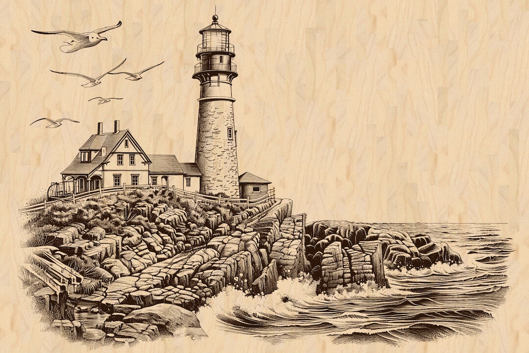 Laser Burn PNG | Lighthouse | Engrave | Laser Ready | Digital Design ...