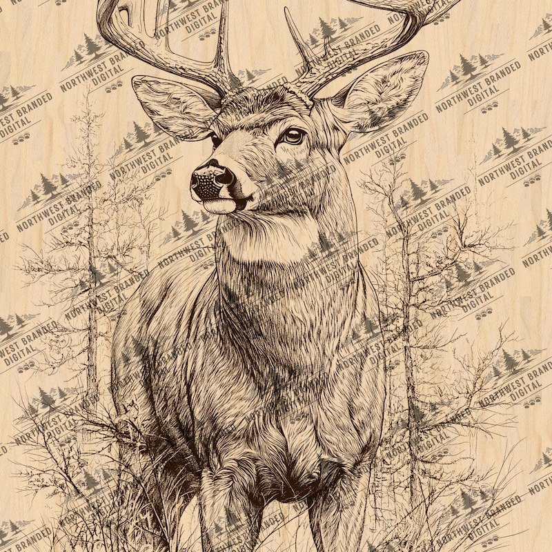 White Tail Buck Print - Etsy