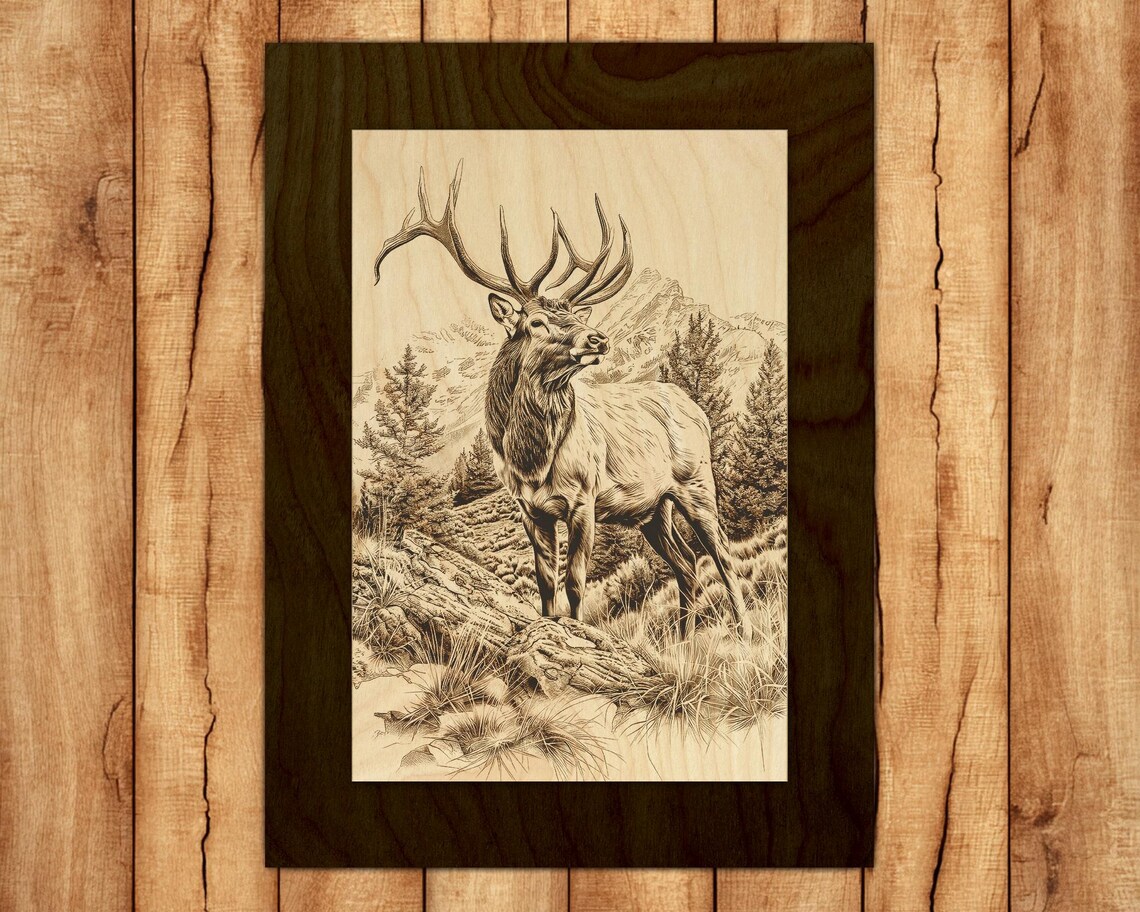Elk Laser Engraving: Nature Wildlife Art PNG (digital Download) - Etsy