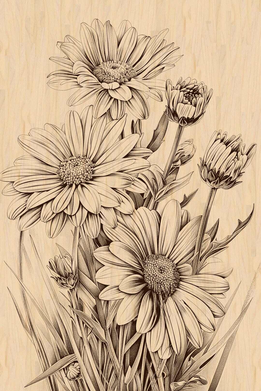 Laser Engrave Flower PNG: Spring Floral Design (digital Download) - Etsy