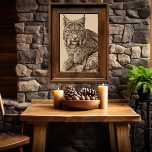 Bobcat Portrait Laser Engraving: Wildlife Art PNG (digital Download) - Etsy