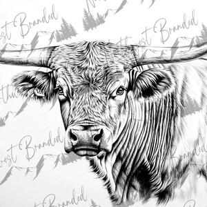 Longhorn Bull Laser Engraving: Rustic Farm Art (digital Download) - Etsy