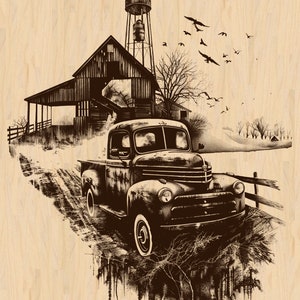 Laser Burn PNG | Farm Truck | Farm | Engrave | Laser Ready | Digital ...