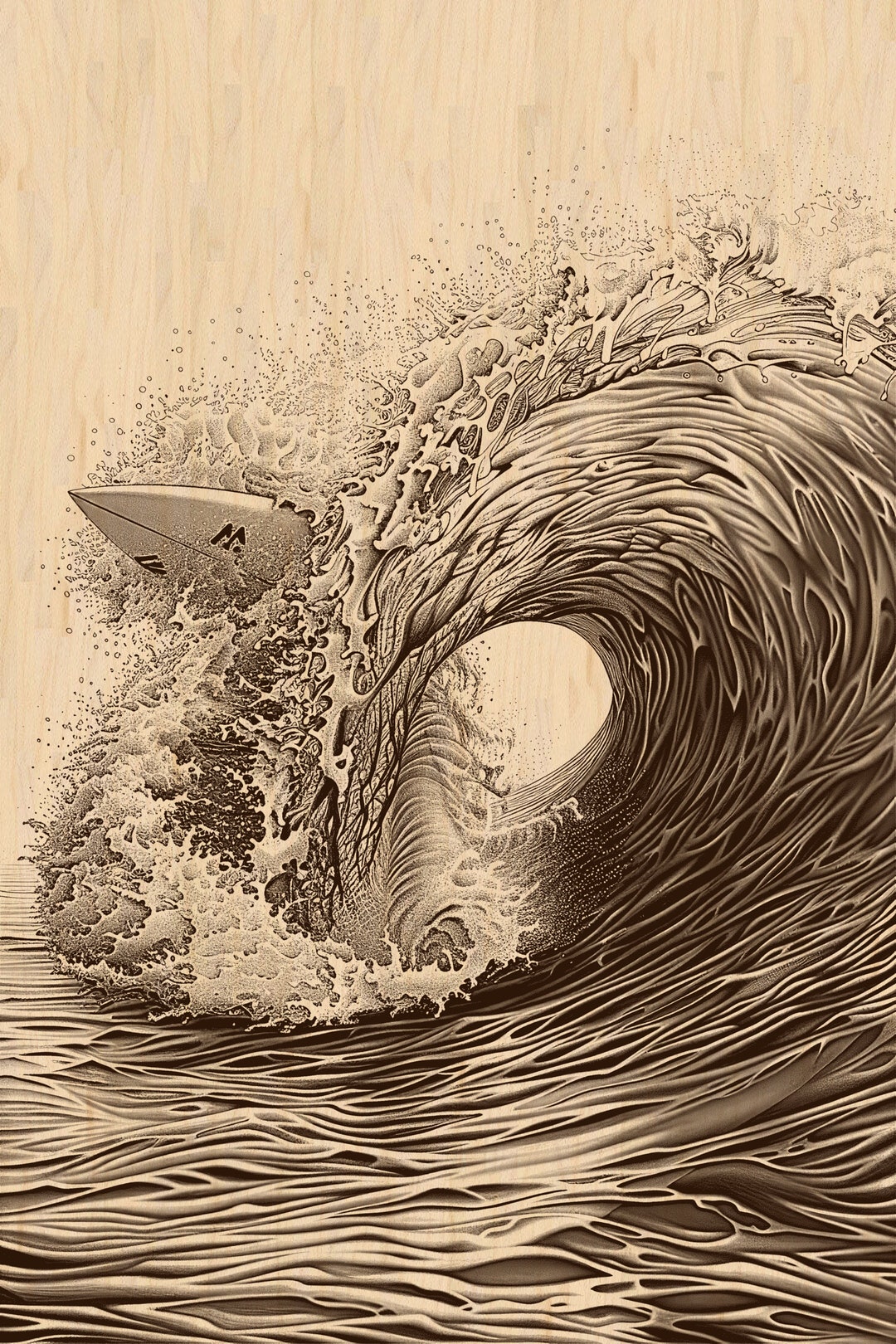 Surfing Laser Engraving File, Ready to Engrave PNG & JPEG, Ocean Wave ...