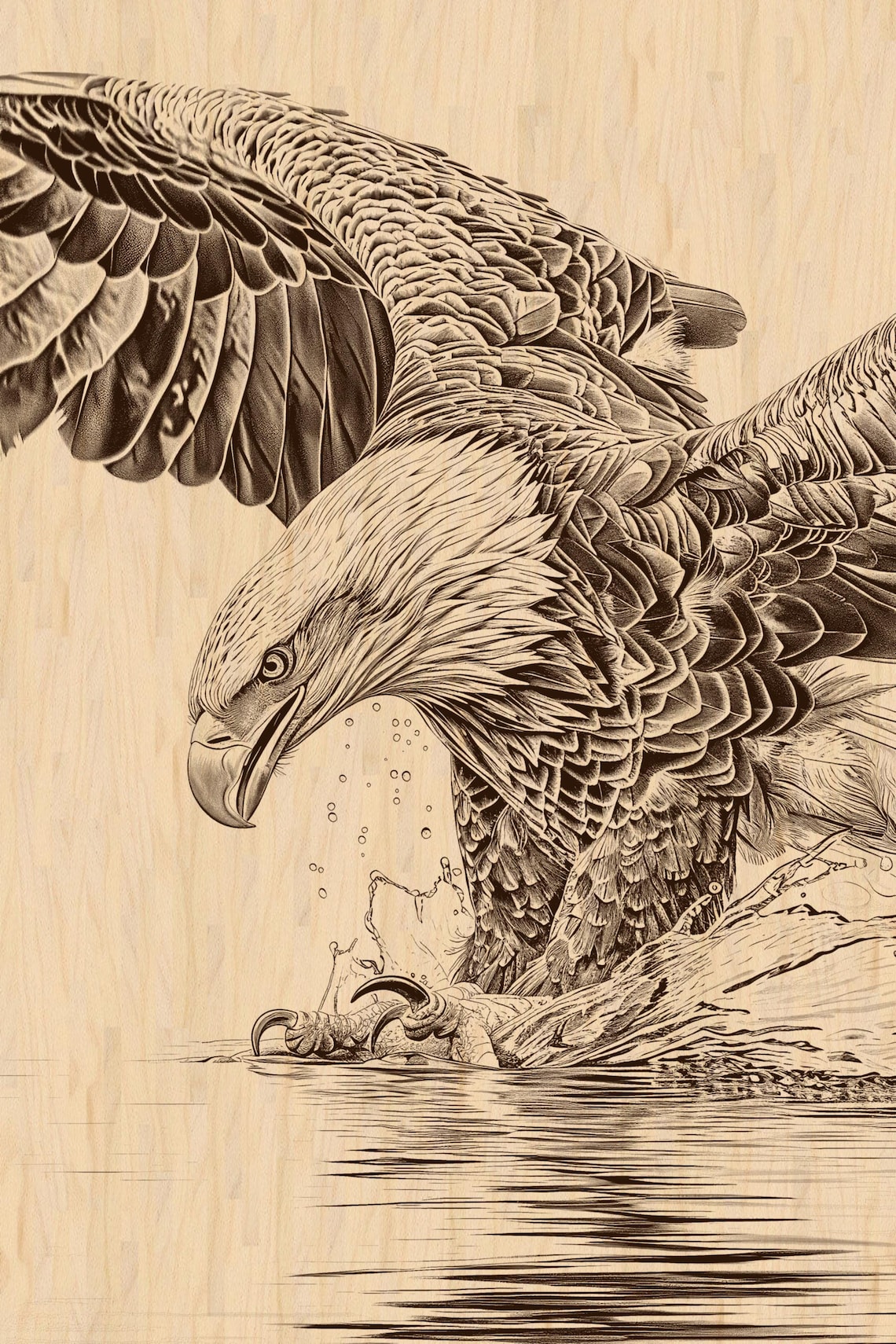 Bald Eagle Catching Fish Laser Engraving File (PNG, JPEG) - Etsy