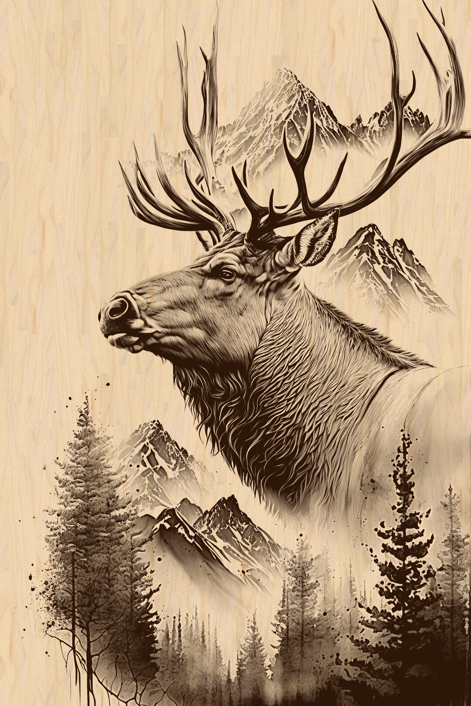 Laser Burn PNG Elk Engrave Laser Ready Digital Design File Hunting Wildlife - Etsy