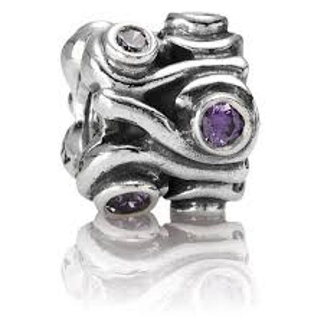 Pandora Ocean Wave Purple Stone Charm - Etsy