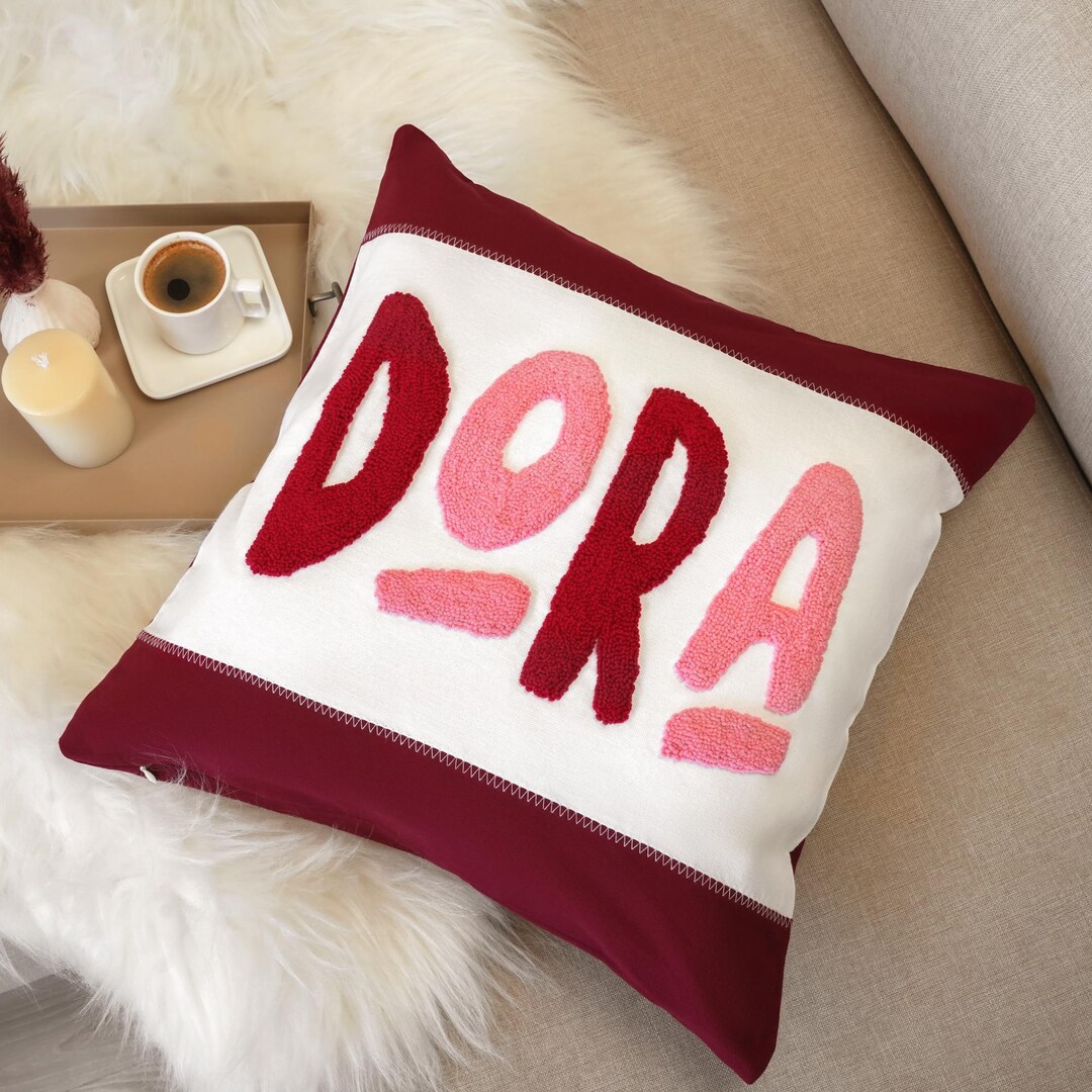 Personalized Punch Needle Baby Pillow, Custom Name Nursery Decor - Etsy