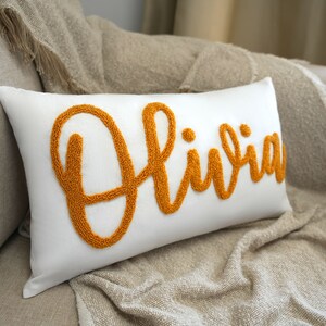 Custom Hand Embroidery Pillow, Personalized Punch Needle Pillow ...